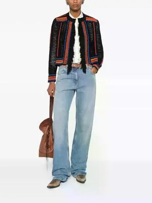 Ba&sh Bianca Crochet-knit Fringed Cardigan
