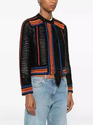 Ba&sh Bianca Crochet-knit Fringed Cardigan