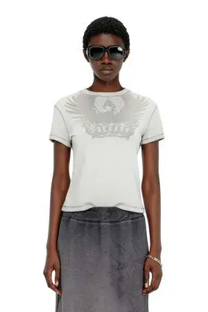 DIESEL® Fleece Midi Skirt With Dévoré Print And Drawstring Waist