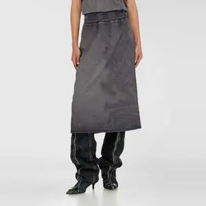 DIESEL® Fleece Midi Skirt With Dévoré Print And Drawstring Waist
