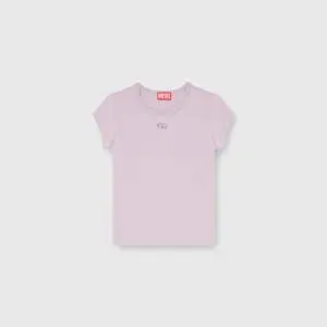 DIESEL® T-shirt With Embroidered Logo Detail - Violet