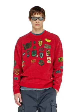 DIESEL® Wool Jumper With Printed Patches