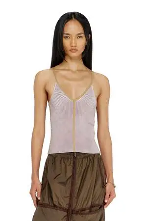 DIESEL® Diesel Rib-Knit Cami Top With Contrast Bands Violet