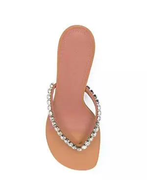 Amina Muaddi Gigi Crystal Embellished Heeled Sandals