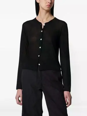 DUNST Long-sleeve Button-front Cardigan - Black
