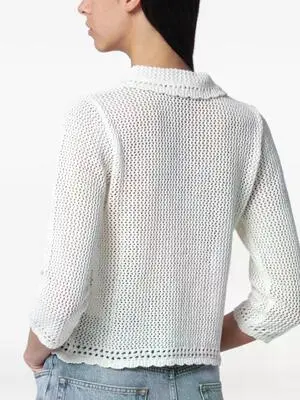 DUNST Collared Crochet-knit Cardigan