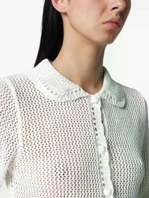 DUNST Collared Crochet-knit Cardigan