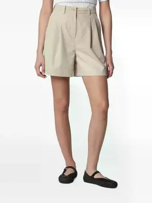 DUNST Double-pleated Bermuda Shorts - Neutrals