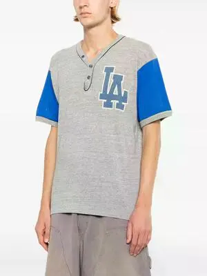 Whitesville Contrast-sleeve Henley-neck T-shirt