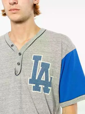 Whitesville Contrast-sleeve Henley-neck T-shirt