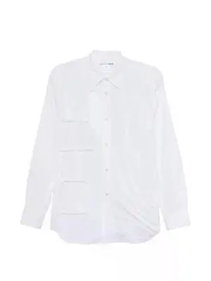 Comme Des Garçons Long-sleeve Button-down Cotton Shirt - White