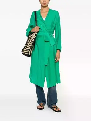 Momoni Serena Belted Herringbone-texture Coat