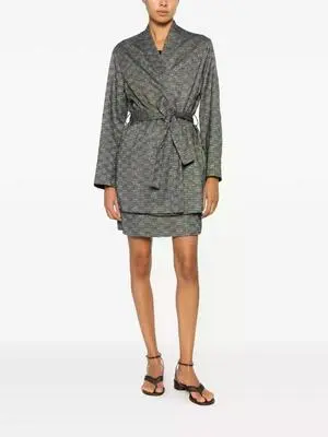 Momoni Sirene Textured Metallic-thread Skirt - Grey