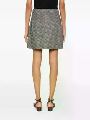 Momoni Sirene Textured Metallic-thread Skirt
