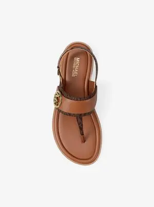 Michael Kors Carmen Signature Logo Sandal - Brown