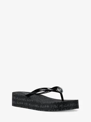 Michael Kors Bedford Logo Flip Flop Black
