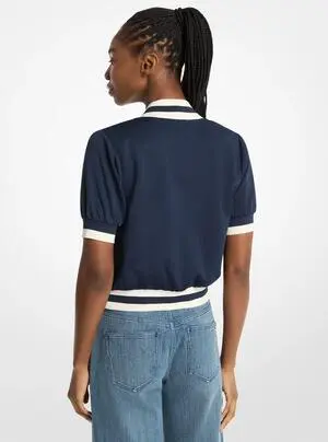 Michael Kors Sporty Piqué Cropped Short-sleeve Jacket