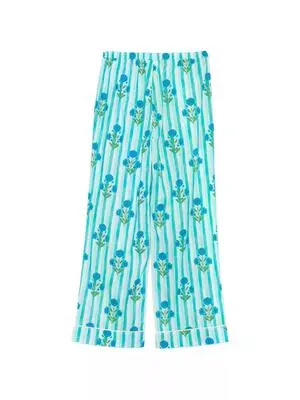 MC2 SAINT BARTH Inessa Floral-print Striped Trousers