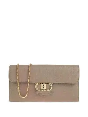 FERRAGAMO Gancini Chain Wallet - Neutrals