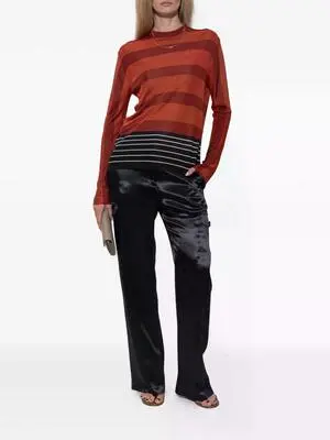 FERRAGAMO Striped Long-sleeve Sweater - Orange