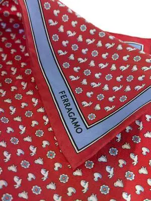 FERRAGAMO Animal-print Floral-print Pocket Square