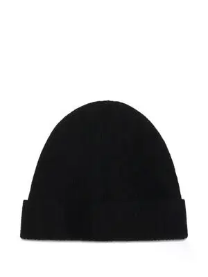 Kiton Ribbed Beanie Hat With Logo Patch