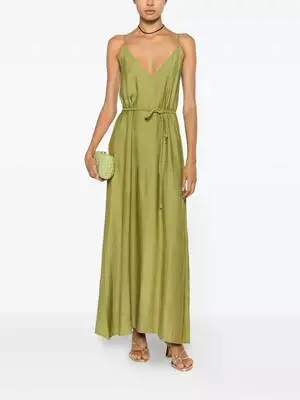 COTAZUR Braided Belt V-neck Dress