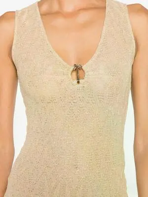 COTAZUR Sleeveless Maxi Dress With Palm Tree Hardware