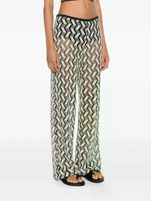 COTAZUR Chevron Knit Semi-sheer Trousers