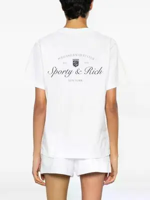 Sporty & Rich Logo Print Crew Neck T-shirt