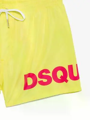 Dsquared2 Logo Print Swim Shorts - Yellow