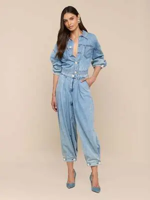 L'Agence Gaines Jean Jacket With Bell Sleeves