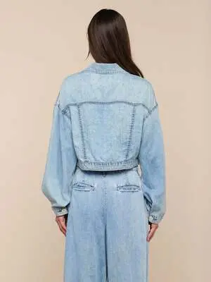 L'Agence Gaines Jean Jacket With Bell Sleeves