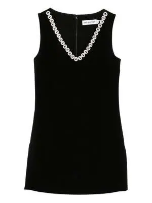 SELF-PORTRAIT Crystal Trim Mini Dress - Multicolor