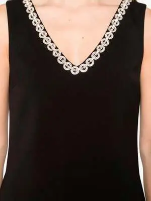 SELF-PORTRAIT Crystal Trim Mini Dress