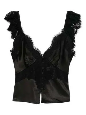 SELF-PORTRAIT Satin Lace Top - Multicolor