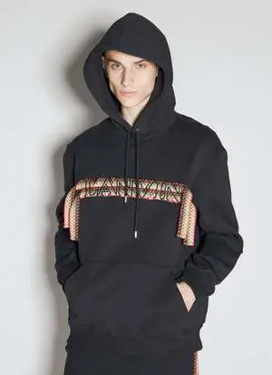 LANVIN Curblace Embroidered Hooded Sweatshirt - Black