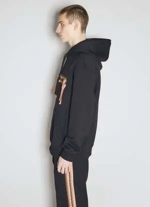 LANVIN Curblace Embroidered Hooded Sweatshirt - Black