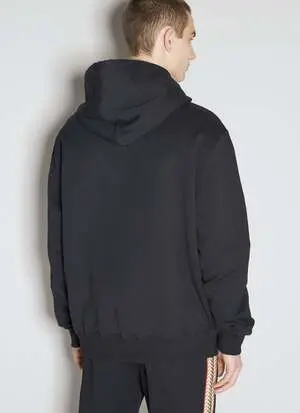 LANVIN Curblace Embroidered Hooded Sweatshirt - Black