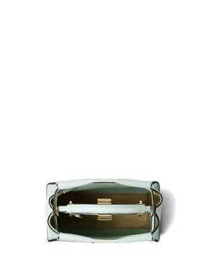Fendi Peekaboo Mini Woven Raffia Bag With Leather Trim