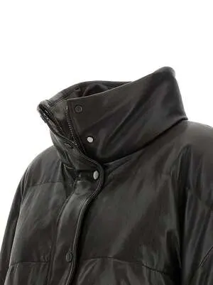Brunello Cucinelli Padded Lamb Leather Jacket With Removable Sheepskin Collar