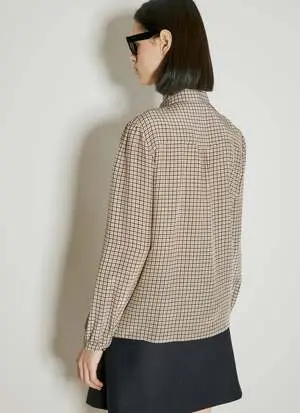 Prada Jacquard Houndstooth Check Silk Shirt