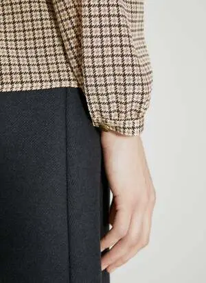 Prada Jacquard Houndstooth Check Silk Shirt