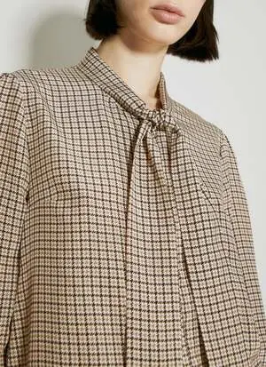 Prada Jacquard Houndstooth Check Silk Shirt