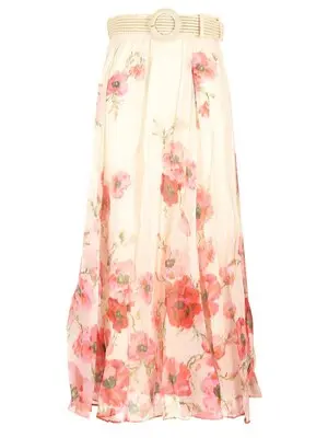 Zimmermann Lightburst Maxi Skirt - Red