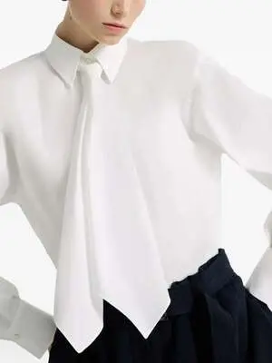 Brunello Cucinelli Cotton Shirt With Tie Detail - Multicolor
