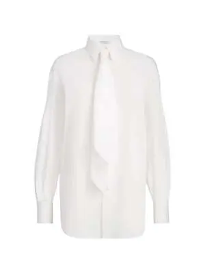 Brunello Cucinelli Cotton Shirt With Tie Detail - Multicolor