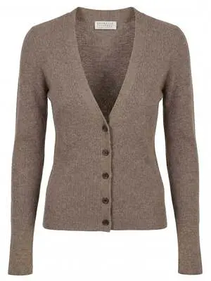 Brunello Cucinelli Ribbed Cashmere Cardigan - Multicolor