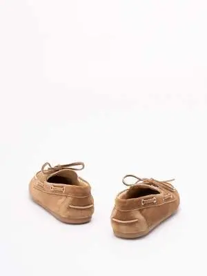 Miu Miu Unlined Bleached Suede Boat Shoes