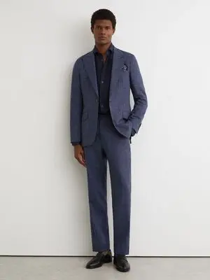 REISS Penso Wool-blend Check Single-breasted Suit Blazer Classic-fit